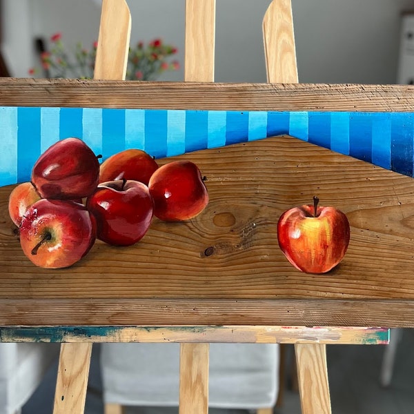 Hand Painted Wooden Apples - Etsy