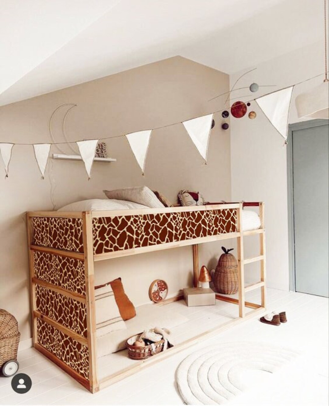 Giraffe Patterned Kura Bed Decals Jungle Themed Nursery - Etsy