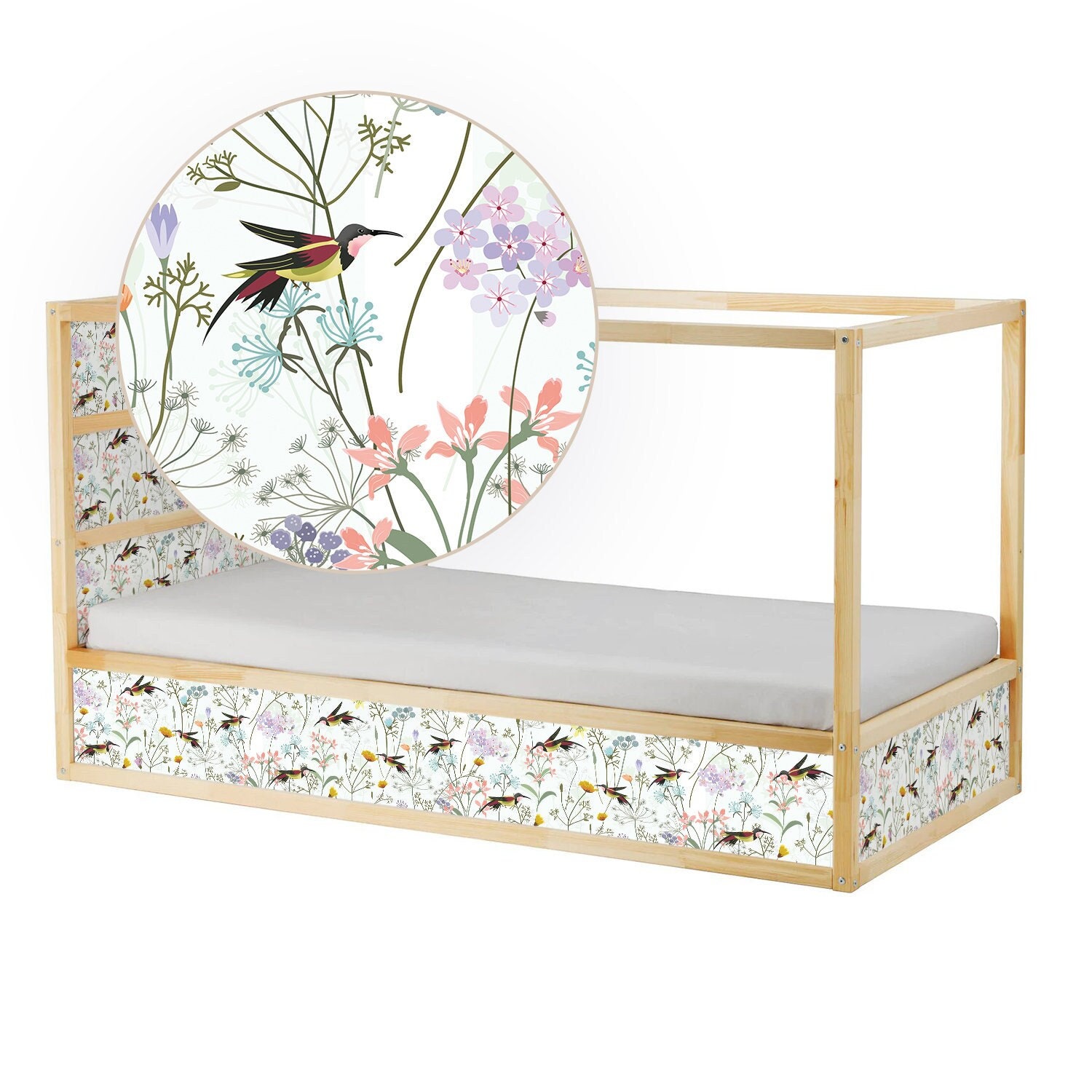 Ikea Kura Bed Decals . Bird Nursery Décor With Colibri and - Etsy