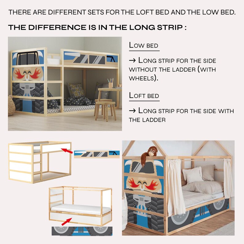 Monster Truck Bed Decal. Boys IKEA Bed Décor. - Etsy