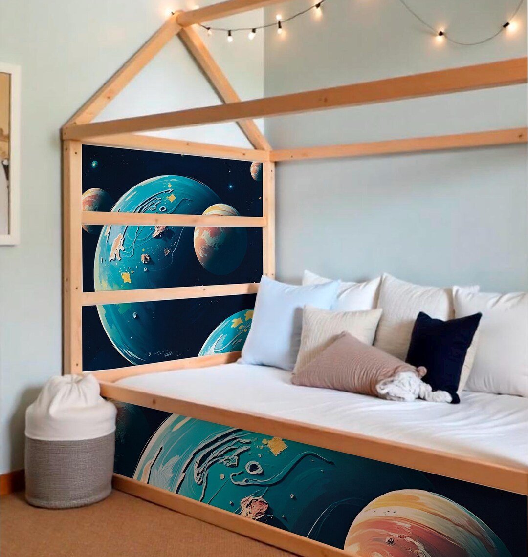 Ikea Kura Bed Decals. Space Theme Stickers. Fits Loft Low and Bunk Kura ...