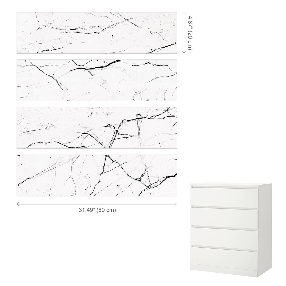 Marble Malm Decals Ikea Malm Dresser Decal Unisex Ikea - Etsy