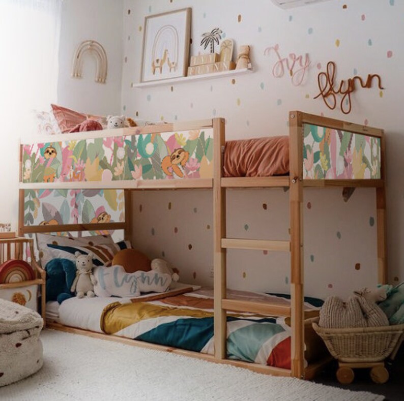 Ikea Kura Bed Cartoon Sloths for Gender Neutral Kids Room - Etsy