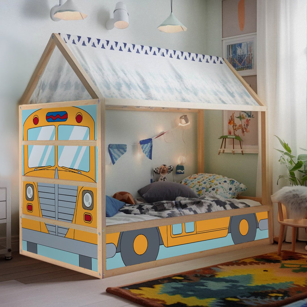 Ikea Kura Bed Decal School Bus. Loft, Bunk Bed Makeover. Kura Bed ...