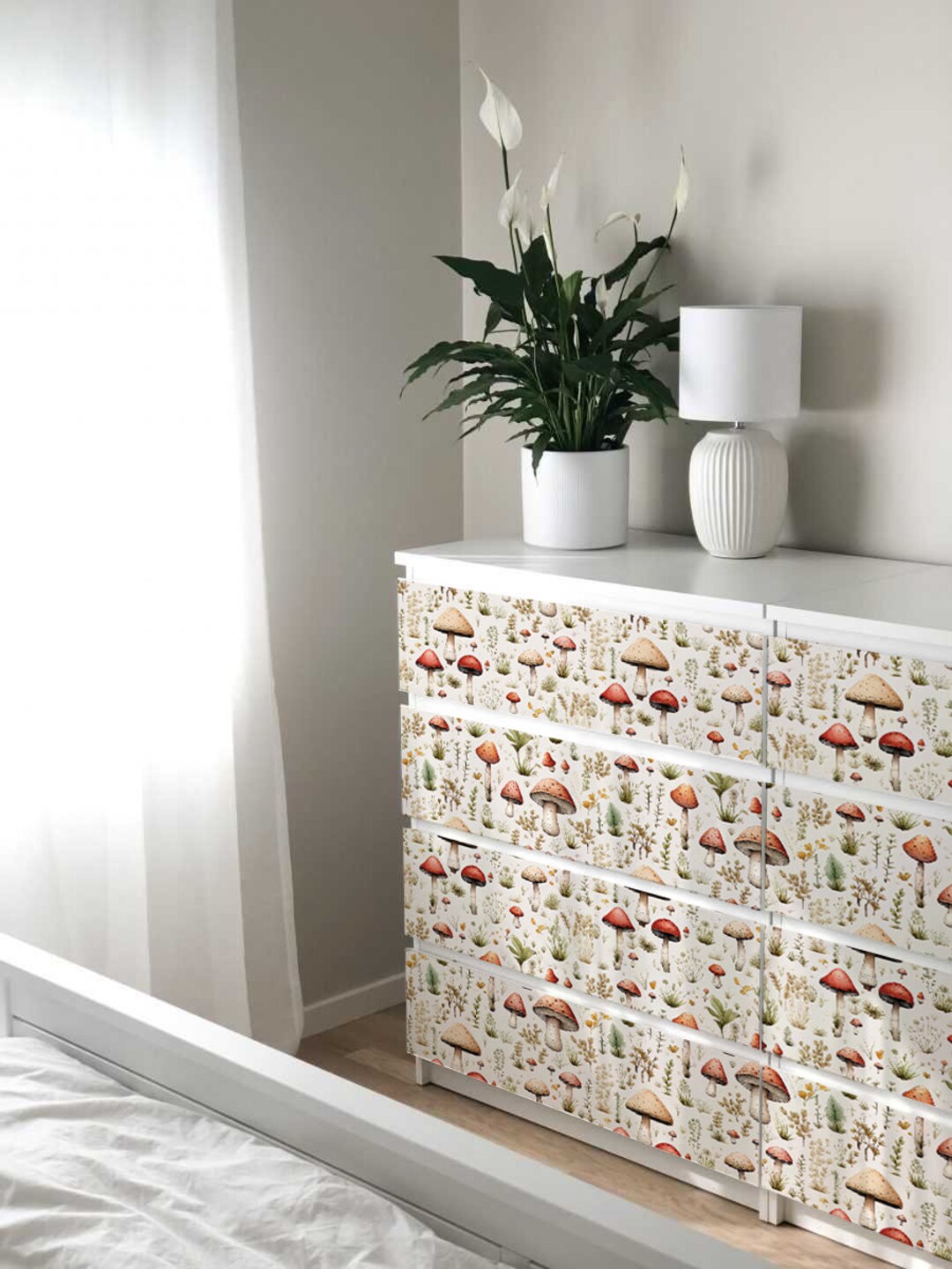 Malm Decals. Ikea Malm Dresser Decal Retro Floral Theme. Ikea Furniture ...
