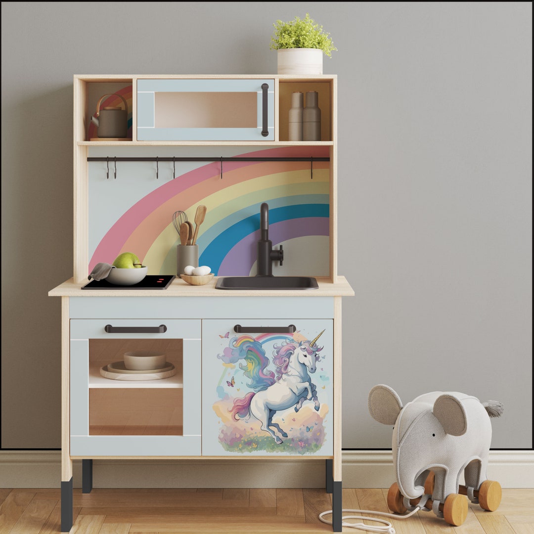 IKEA DUKTIG Decals. Ikea Duktig Hacks. Ikea Play Kitchen Unicorn Sticker. Duktig Backsplash ...