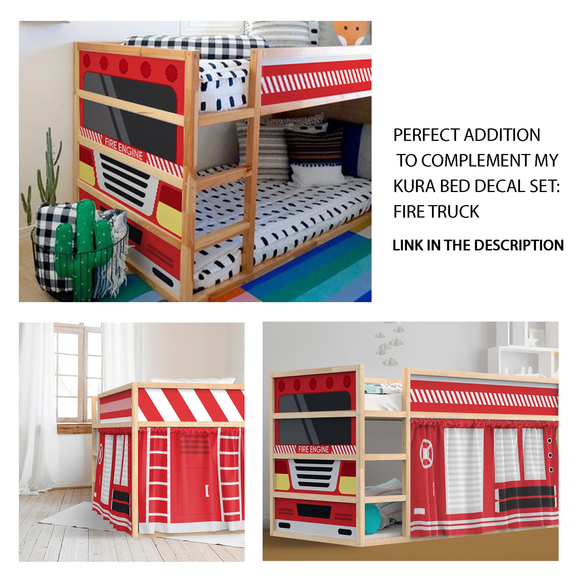 Firefighter Curtains for Ikea Kura Bed. All Configurations Bed Fire ...