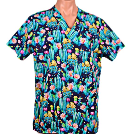 Scrub Tops in a Fabulous Cacti Print Hospital Scrubs Theatre - Etsy ...