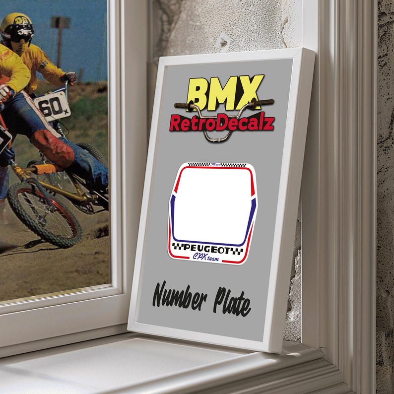Vintage BMX Race Plate PEUGEOT White Color | Old School Reissue | Retro ...