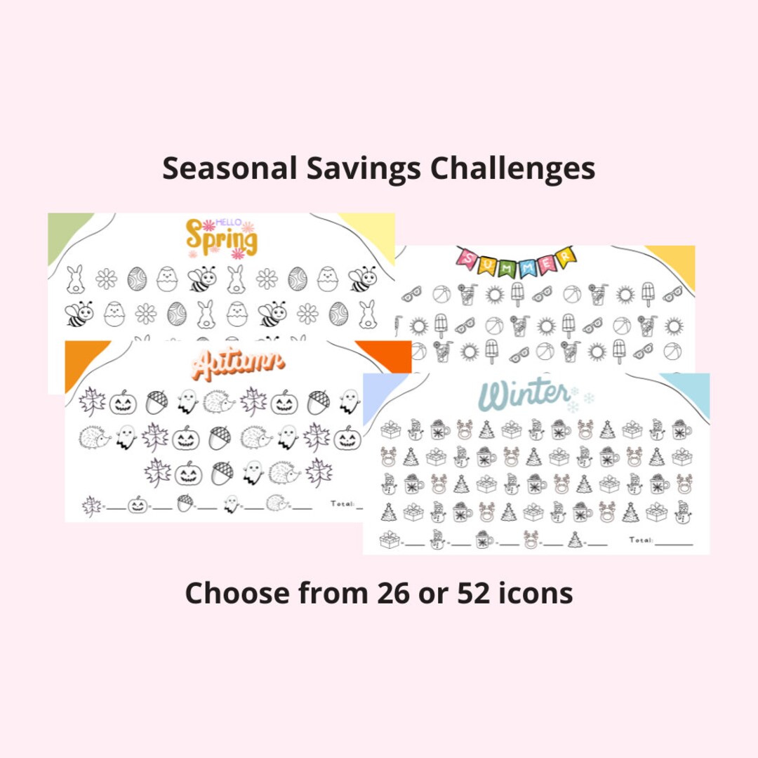 Seasons Collection - Savings Challenges - Etsy