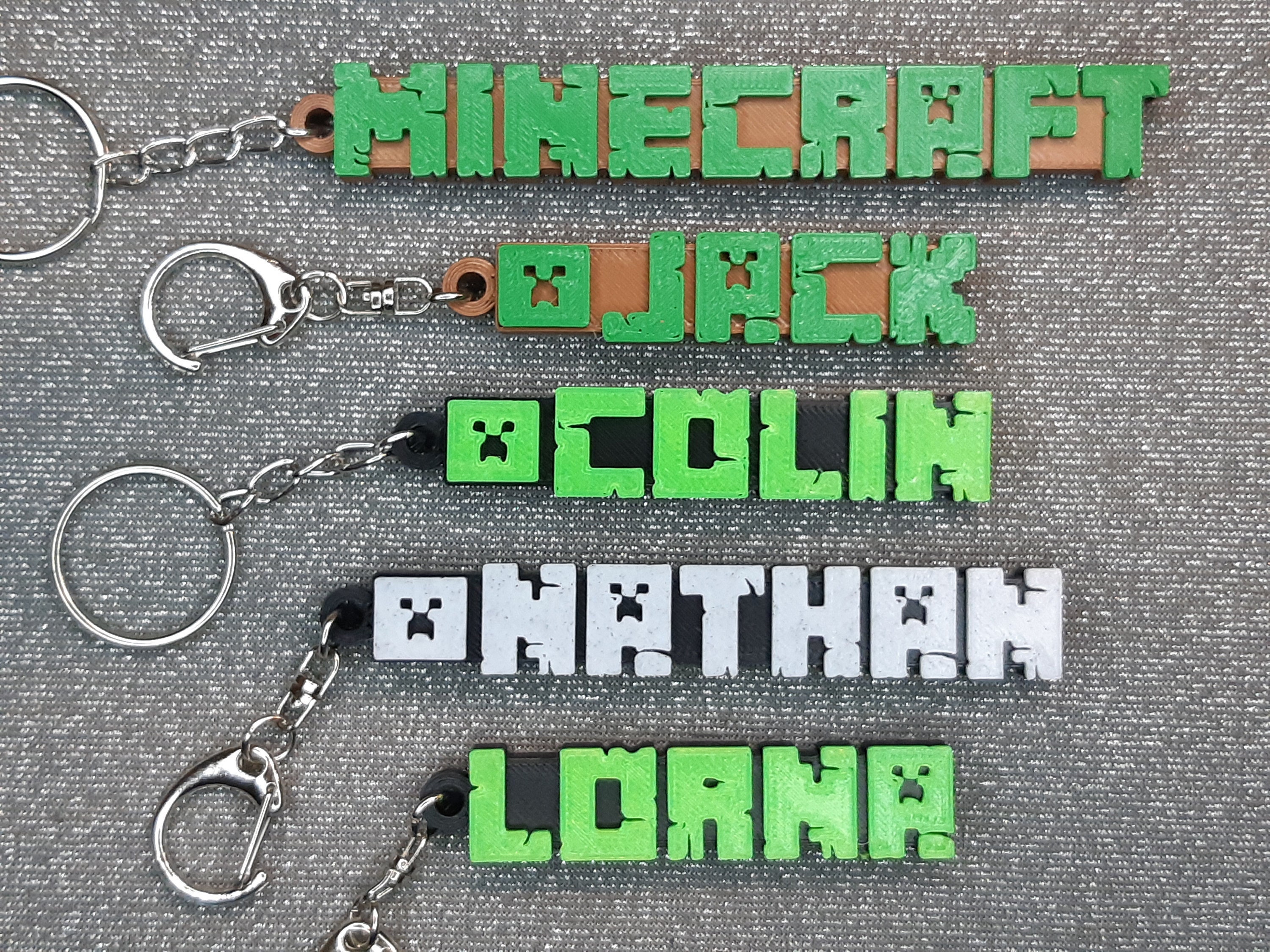 Personalized 3D Printed Minecraft Inspired Keychain - Etsy