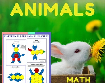 Animals Pattern Block Mat Printables & Worksheets - Etsy