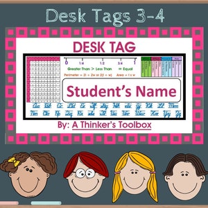 Desk Tag Plates Gr K-1 Classroom Decor you Type Your Student's Name - Etsy