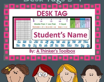 Desk Tag Plates Gr 4-5 Classroom Decor (you Type Your Student's Name ...