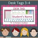 Desk Tag Plates Gr 2-3 Classroom Decor (you Type Your Student's Name ...