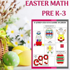 Easter Pattern Block Mat Printables & Worksheets - Etsy