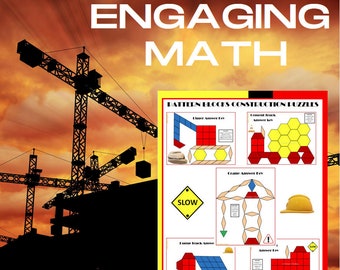 Construction Pattern Block Mat Printables & Worksheets - Etsy