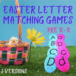 Easter Letter Matching Games & Printable Worksheets - Etsy