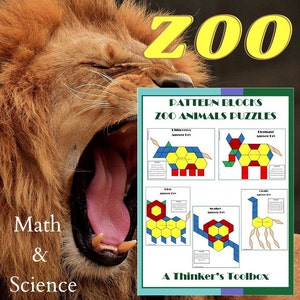 Zoo Animals Pattern Block Mat Printables & Worksheets - Etsy
