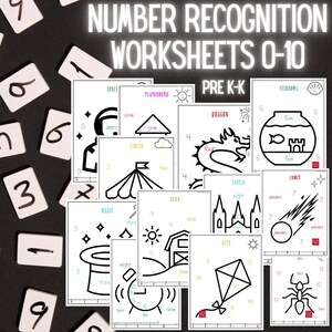 Number Recognition Worksheets 0-10 BUNDLE (prek-k) - Etsy