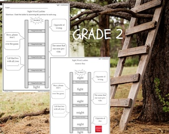75 Words in ALL | 15 Printable Sight Word Ladder Worksheets Grade 3 - Etsy