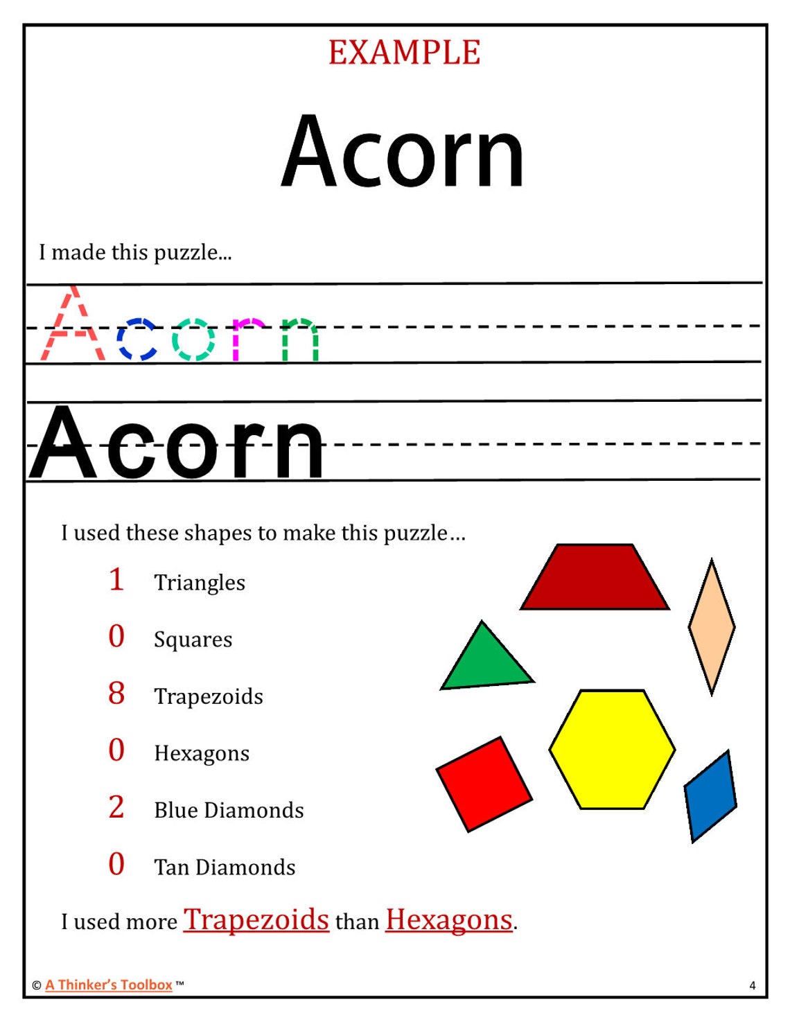 Autumn | Fall Pattern Block Mat Printables & Worksheets - Etsy