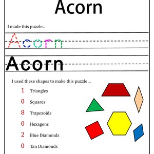 Autumn | Fall Pattern Block Mat Printables & Worksheets - Etsy