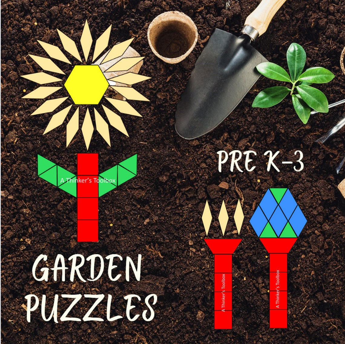Garden Pattern Block Mat Printables & Worksheets - Etsy