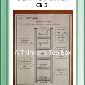 75 Words in ALL | 15 Printable Sight Word Ladder Worksheets Grade 3 - Etsy