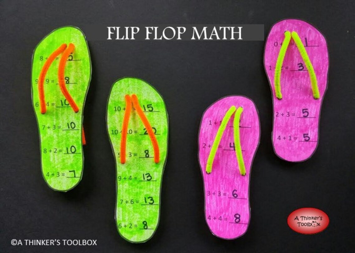 Flip Flop Math Activity and Worksheets - Etsy