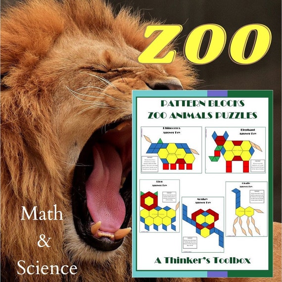 Zoo Animals Pattern Block Mat Printables & Worksheets - Etsy