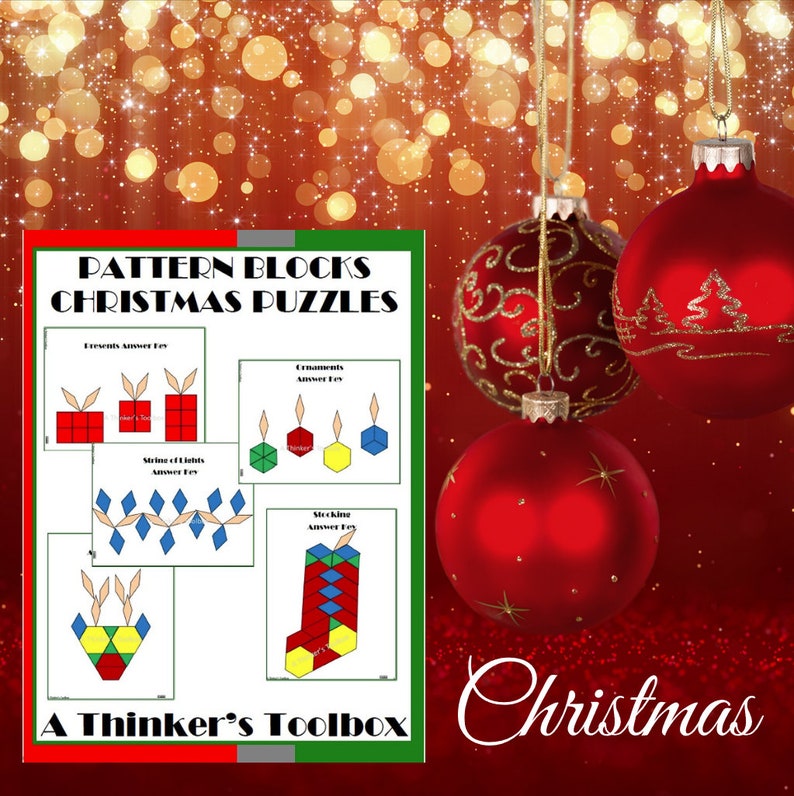 Holidays Pattern Block Mat Printables & Worksheets BUNDLE - Etsy