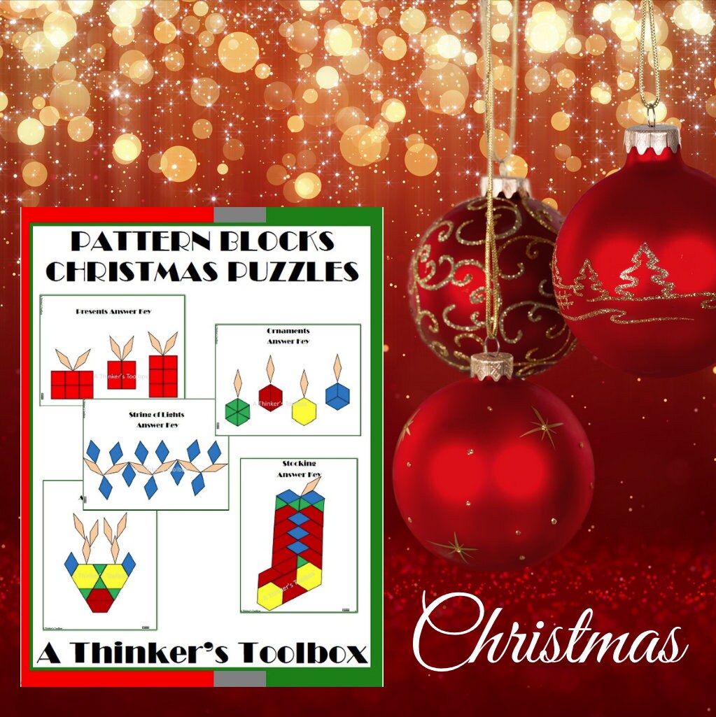 Holidays Pattern Block Mat Printables & Worksheets BUNDLE - Etsy