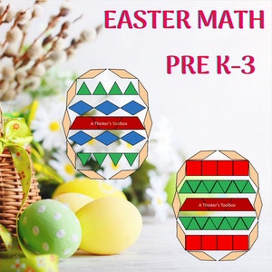 Easter Pattern Block Mat Printables & Worksheets - Etsy