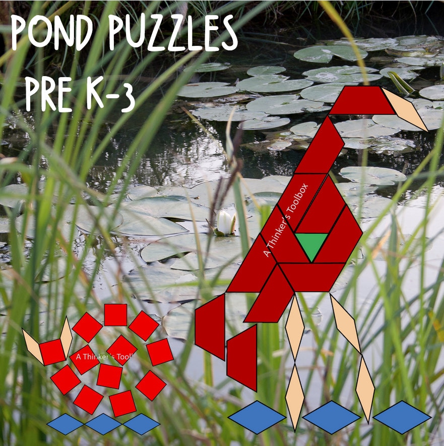 Pond Life Pattern Block Mat Printables & Worksheets - Etsy