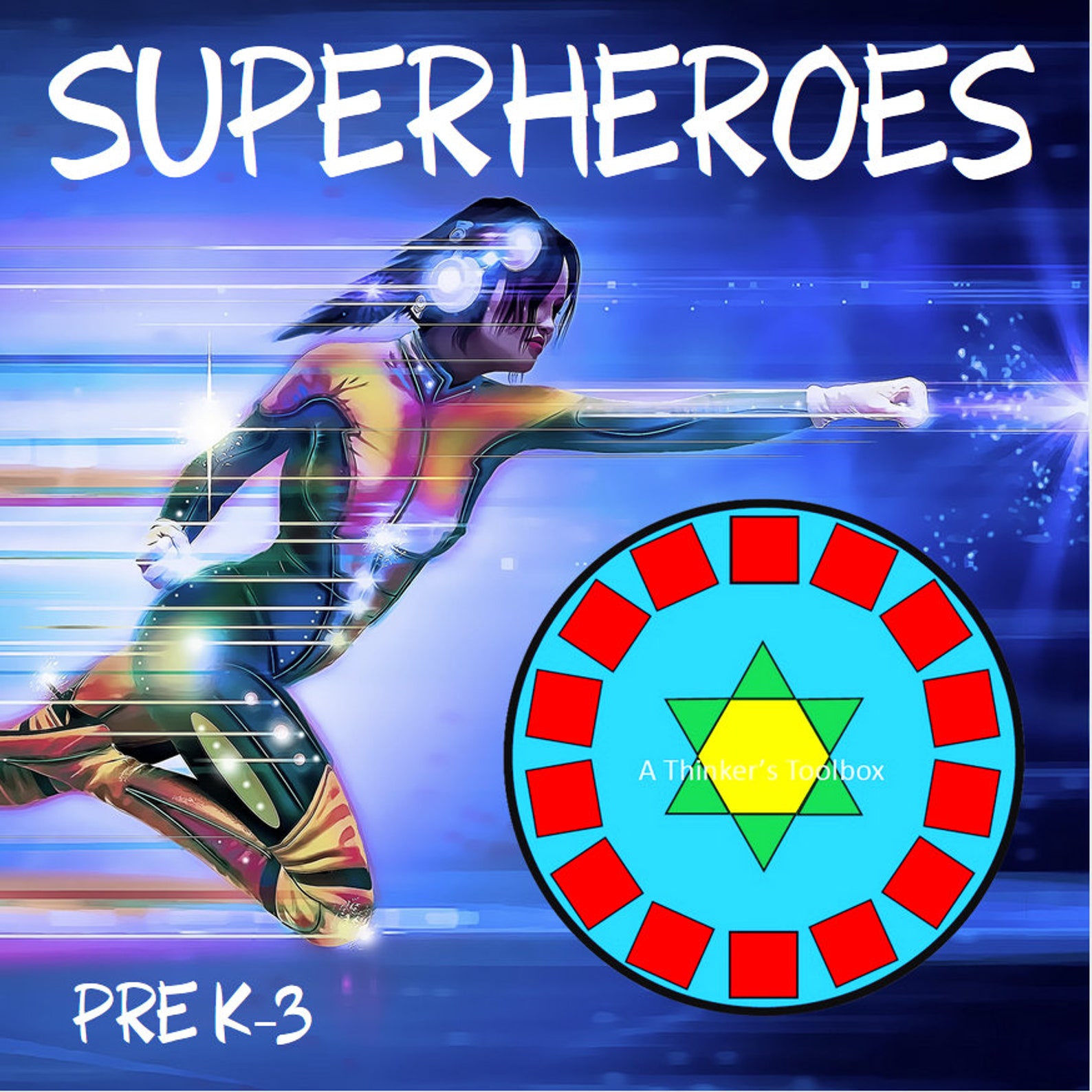 Superhero Shields Pattern Block Mat Printables & Worksheets - Etsy