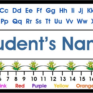 Desk Tag Plates Gr K-1 Classroom Decor (you Type Your Student's Name ...