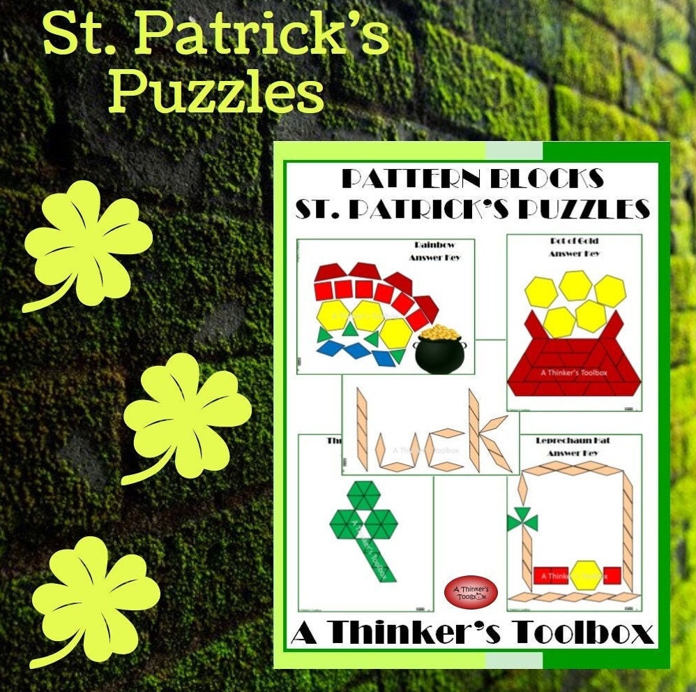 St. Patrick's Day Pattern Block Interactive Puzzles & Independent ...