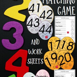 Easter Number Matching Games & Printable Worksheets - Etsy