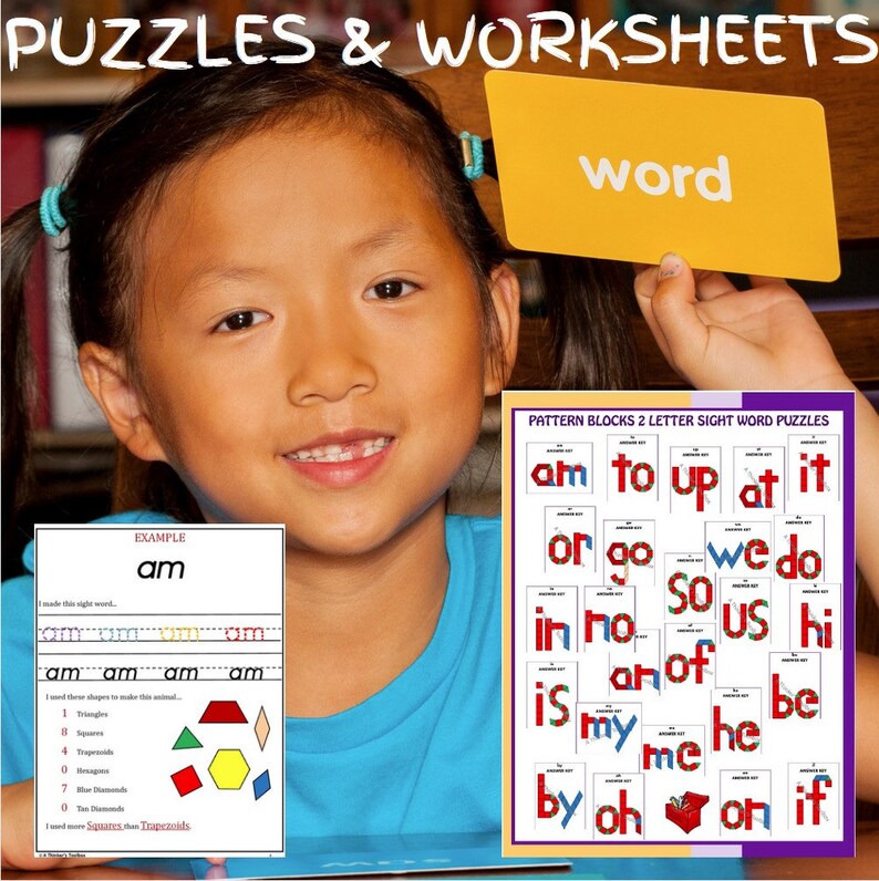 352 PAGES | Sight Word Pattern Block Mat Printables AND Worksheets ...