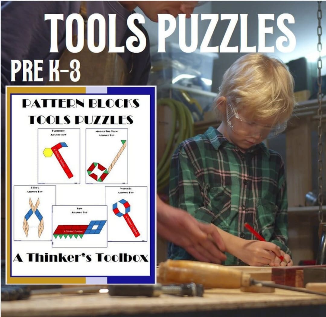 Father's Day Tools Pattern Block Mat Printables & Worksheets - Etsy