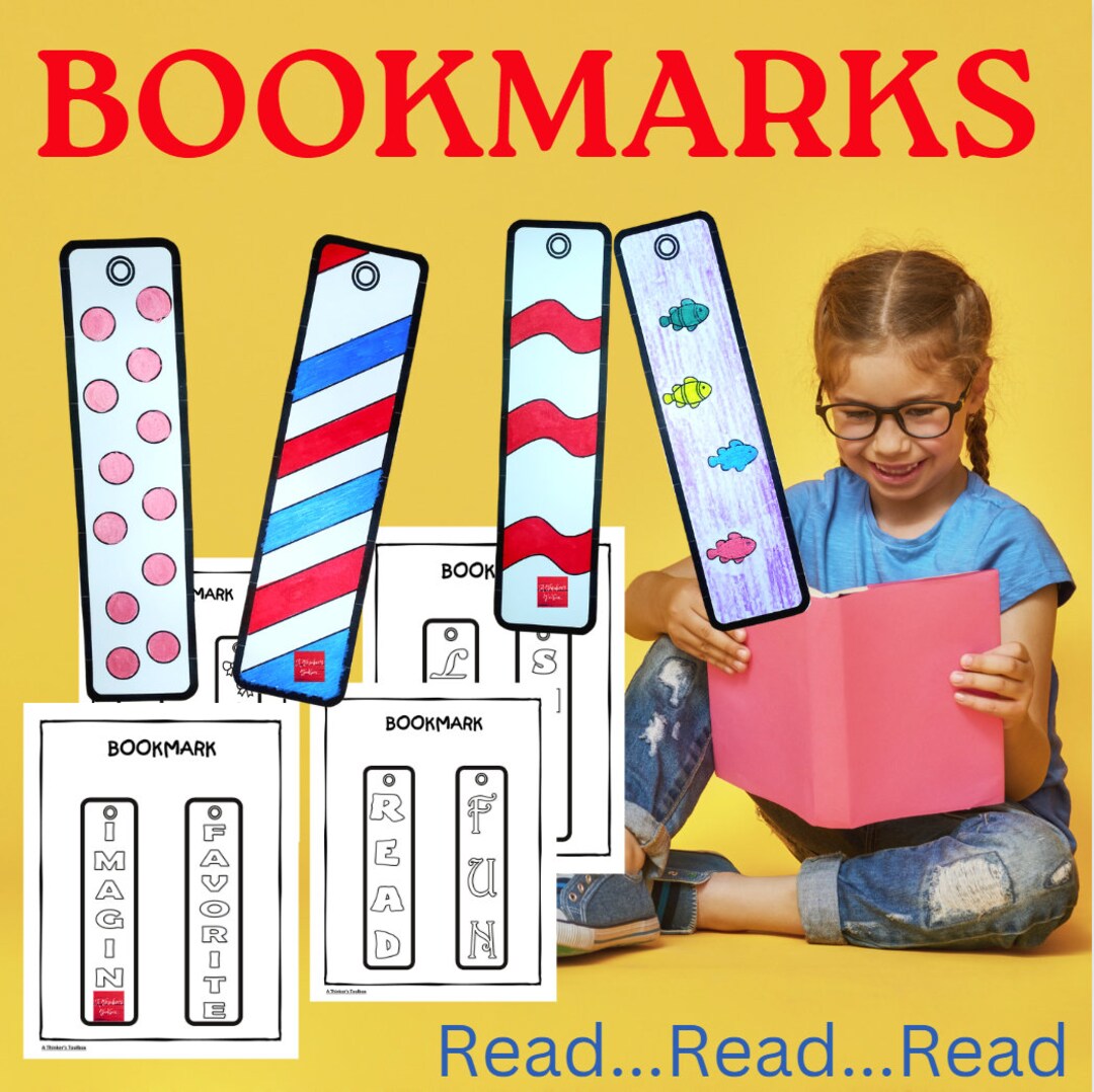 12 Color Your Own Reading Bookmarks | Dr. Seuss - Etsy