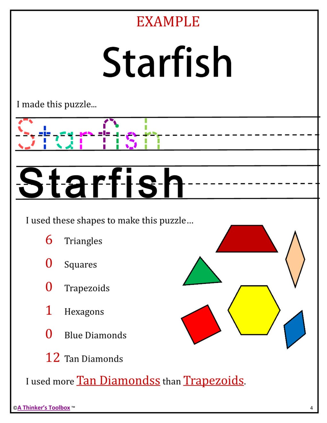 Invertebrates Pattern Block Mat Printables & Worksheets - Etsy