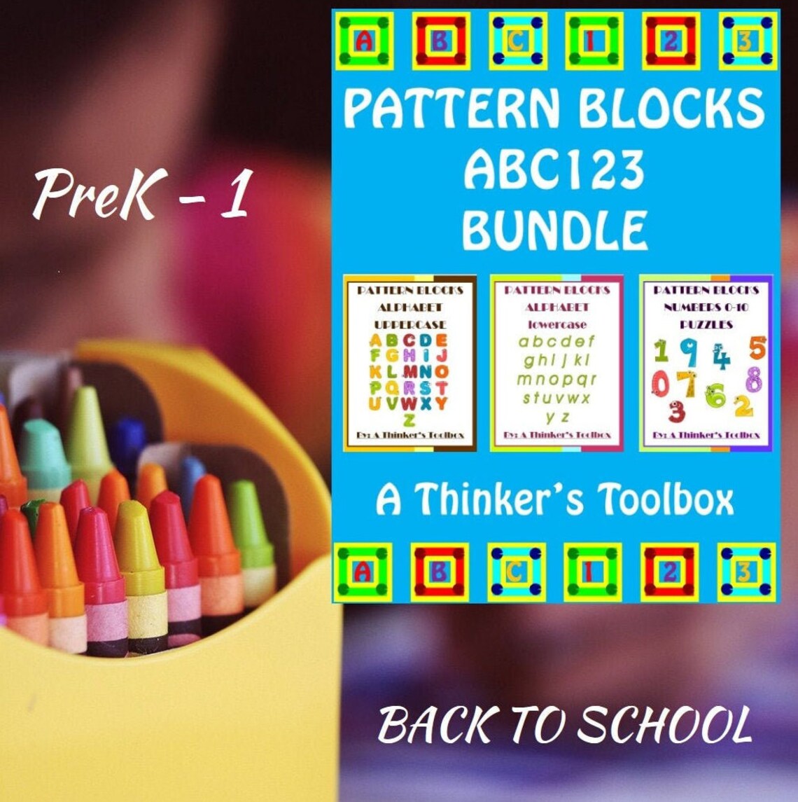 ABC123 Pattern Block Mat Printables & Worksheets BUNDLE - Etsy