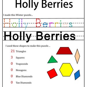Winter Pattern Block Puzzles & Worksheets - Etsy