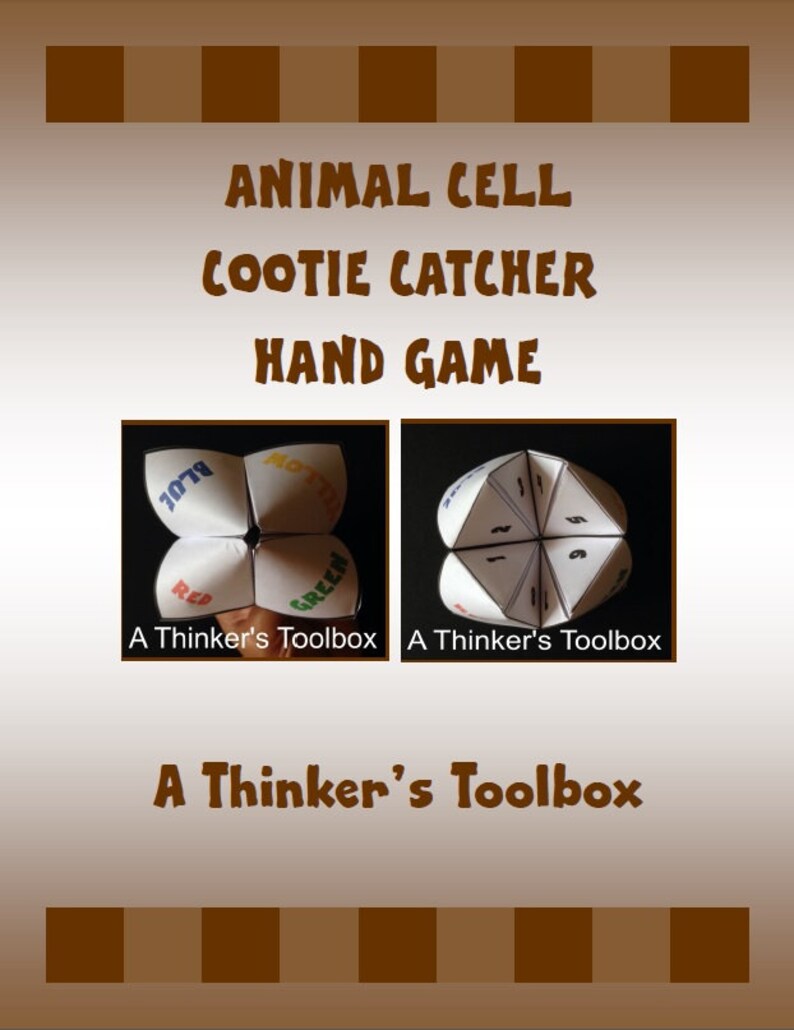 Animal Cell Hand Science Game | Cootie Catcher - Etsy