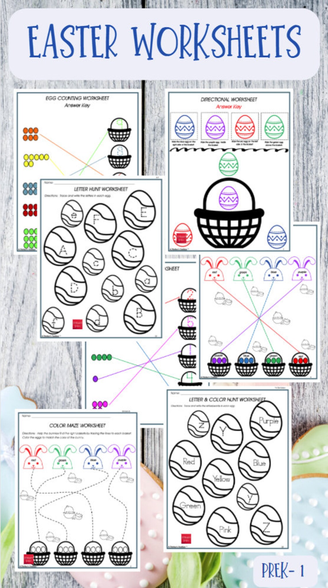 Easter Printable Worksheets Math & ELA - Etsy