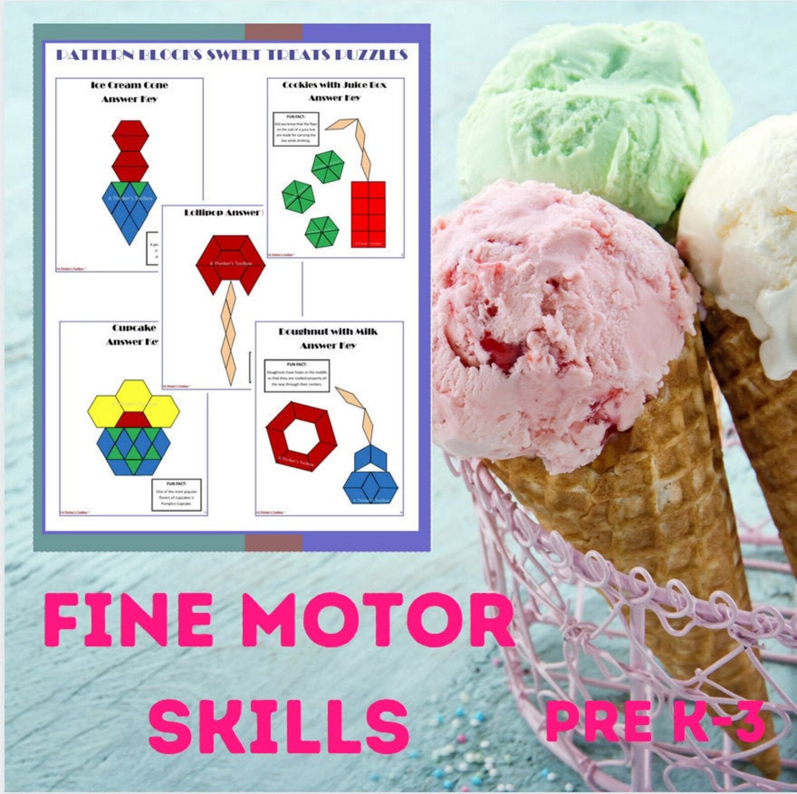 Fine Motor Skills Sweet Treats Puzzles & Worksheets - Etsy
