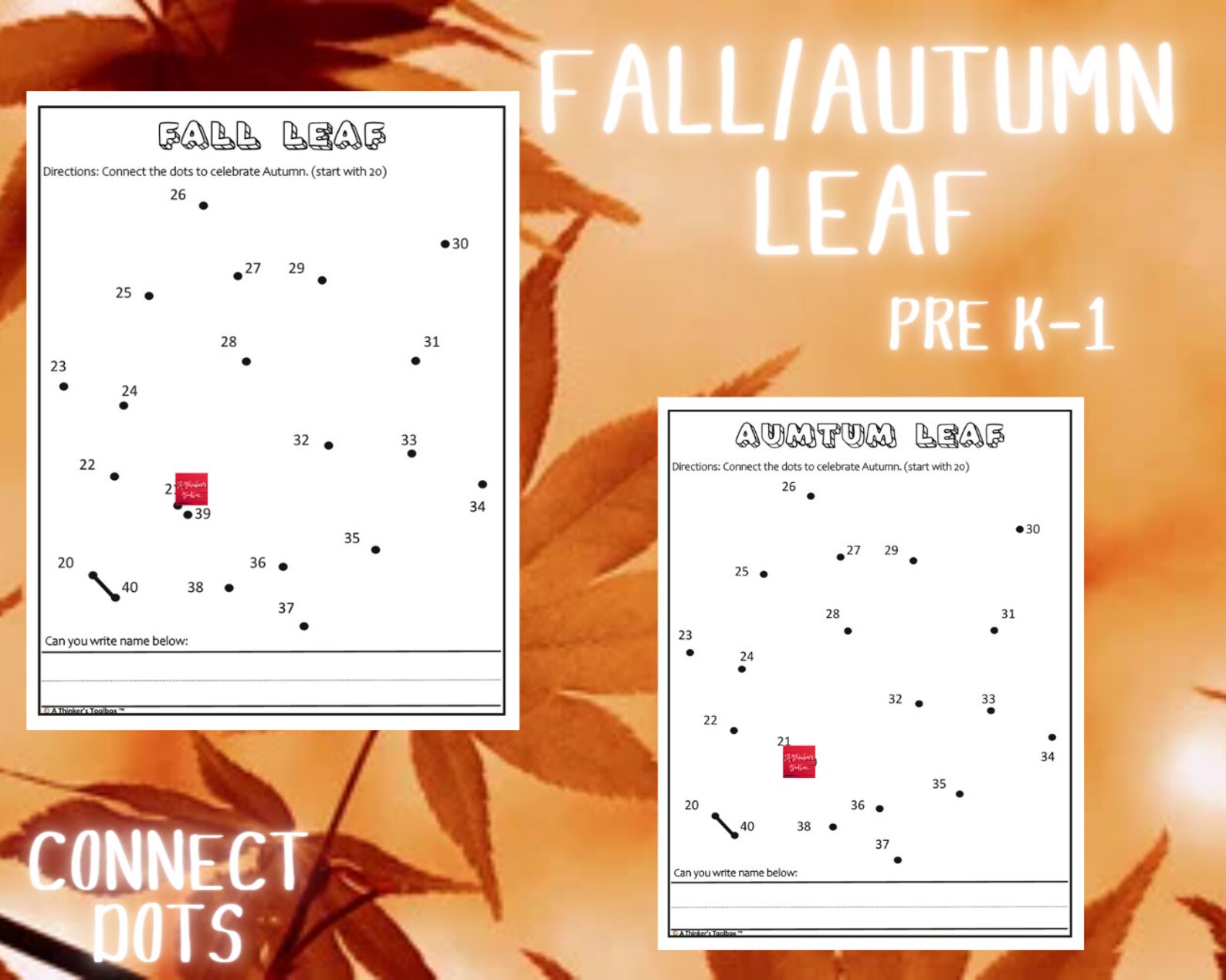 Autumn Leaf Math Worksheets | Fall Season - Etsy