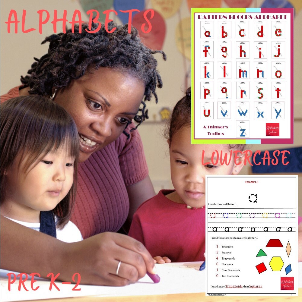 Alphabets Pattern Block Mat Printables & Worksheets BUNDLE - Etsy